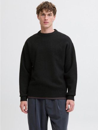 Jack & Jones Rundhalspullover JJESOHO OLLIE KNIT CREW NECK SN Materialmix, relaxed fit