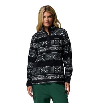 Columbia Benton Springs Printed 1/2 Snap Pullover, Au&szlig;enschicht Polyfleece, kuscheliges Material, hoher Halsausschnitt, Druckknopfverschluss, Komfortbesatz - D