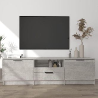 vidaXL Meuble tv Gris b&eacute;ton 140x35x40 cm Bois ding&eacute;nierie
