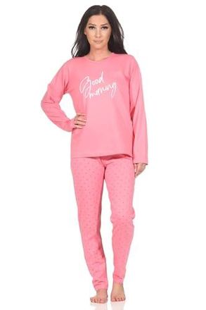 Normann Pyjama &agrave; manches longues pour femme &agrave; pois, rose, 38-40