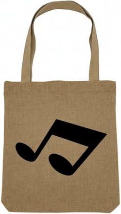 Fabulous Sac Shopping Tote Bag Aspect Lin - 2 Croches Musique Solf&egrave;ge Partition Minimaliste - Sac de Courses Toile Epaisse 360g Beige Naturel Cabas Port&eacute; Epaul
