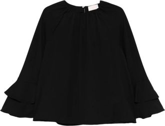 iBlues Femme, Blouses et Chemises, Noir, Taille: 40 FR Marin Ruffled Blouse