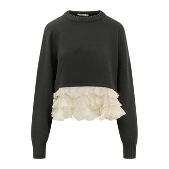 Alberta Ferretti Rundhals-Pullover - - Knitwear - Damen - Schwarzk - M