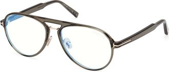 Tom Ford Homme, Accessoires, Vert, Taille: 57 MM Lunettes &Eacute;l&eacute;gantes en Couleur Bleue
