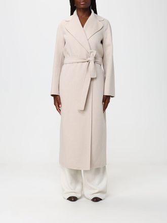 Max Mara S Max Mara Langer Wickelmantel aus Wolle mit G&uuml;rtel und Reverskragen