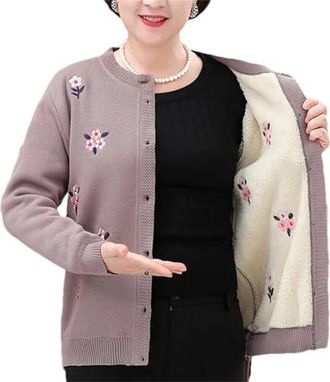 Generic Cardigan en tricot Grandma pour femme d&acirc;ge moyen et &acirc;g&eacute;e - Chaud et d&eacute;contract&eacute;, Lighttan, L