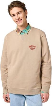 Wrangler Small Logo Crew Maillot de surv&ecirc;tement, Timberwolf, XL Homme