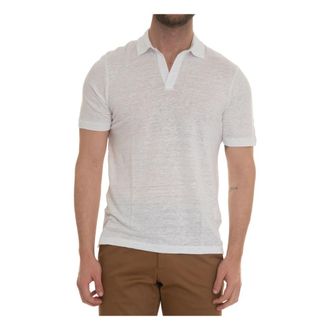 Gran Sasso Leinen Polo-Shirt mit Slub-Struktur - - Tops - Herren - Wei&szlig; - 4XL