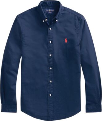 Ralph Lauren Homme, Chemises, Bleu, Taille: L Chemise Oxford Coupe Slim