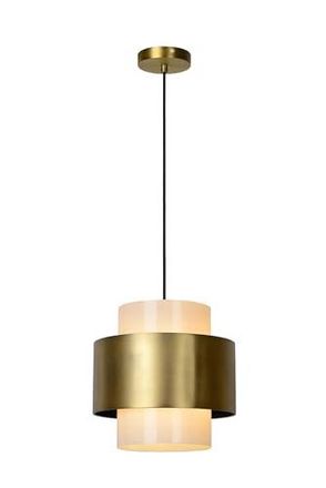 Lucide FIRMIN - Pendelleuchten - &Oslash; 30 cm - 1xE27 - Mattes Gold/Messing, Mattes Gold/Messing, Opal