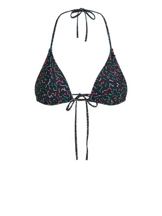 Karl Lagerfeld haut de bikini &agrave; imprim&eacute; g&eacute;om&eacute;trique - Noir