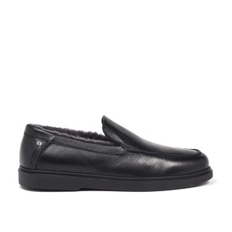 Baldinini Mocassin &agrave; enfiler en cuir foulonn&eacute; - Homme - Chaussures - Noir - Taille: 45 EU