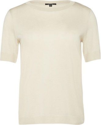 Comma Kurzarmshirt T-Shirt T-Shirt aus Strickjersey mit Rippdetails