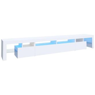 vidaXL Vidaxl - Meuble tv avec lumi&egrave;res led Blanc 260x36,5x40 cm