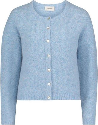 Cartoon Strickjacke Damen mit Rundhalsausschnitt (1-tlg)