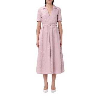 Add Butter Texturiertes Midi-Kleid mit G&uuml;rtel - - Dresses - Damen - Rosa - L