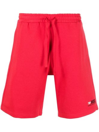 Diesel P-Crown-Div Joggingshorts mit Logo-Stickerei - Rot