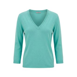 Malo Strickpullover mit V-Ausschnitt - - Knitwear - Damen - Gr&uuml;n - 2XS