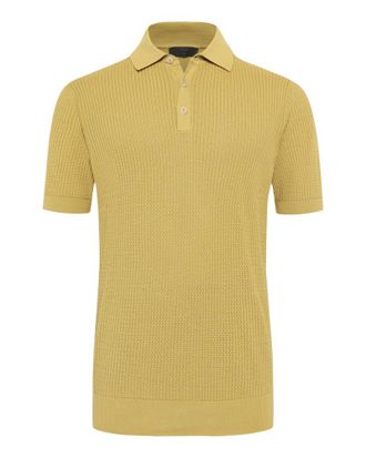 Ferrante Unifarbenes Strick-Poloshirt aus edler Baumwolle in