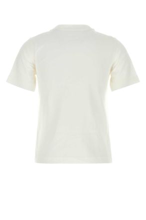 Burberry Womens White Cotton T-Shirt Chalk Exterior Exterior: T-shirts And Polos