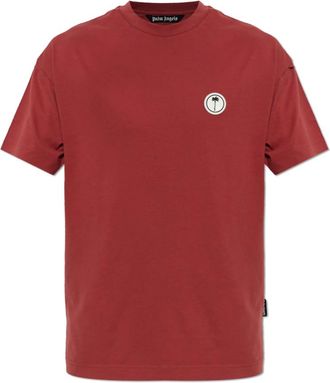 Palm Angels T-shirt avec &eacute;cusson logo - Homme - Tops - Rouge - Taille: M