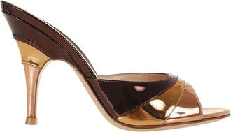 Gianvito Rossi Femme, Chaussures, Brun, Taille: 37 1/2 EU G10127 Metal Heeled Mules