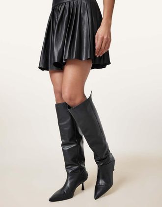 AllSaints Odyssey - Stiefel in Schwarz mit niedrigem Absatz