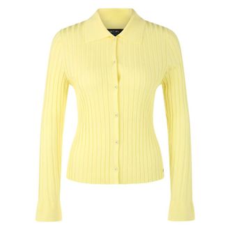 Marc Cain Femme, Pulls, Jaune, Taille: 40 FR Cardigan c&ocirc;tel&eacute; en stretch viscose