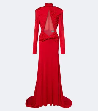 DAVID KOMA Robe longue &agrave; d&eacute;coupe