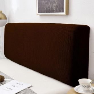 Generic Stretch Schutzh&uuml;lle in Unifarben BBB Queen King Full Bettkopfteil Bezug Staubdichter Schutzbezug f&uuml;r Schlafzimmerdekoration Braun Kingsize-Bett: 170-1