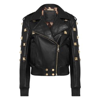 Philipp Plein Femme, Vestes, Noir, Taille: 38 FR Bomber en cuir