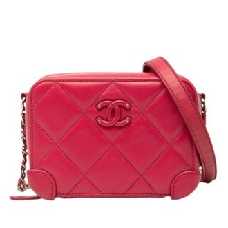 Chanel Sac bandouli&egrave;re matelass&eacute; en cuir dagneau vintage doccasion - Femme - Pre-owned - Rose - Taille: ONE Size