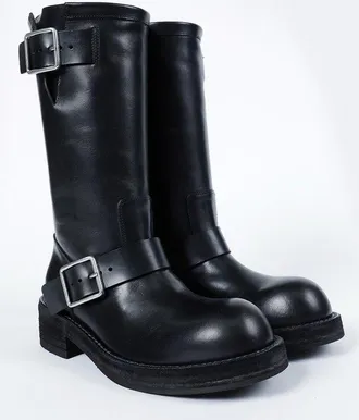 Ann Demeulemeester Sarith Engineer Biker Boots With Buckles Tuxon