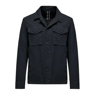 Bomboogie Homme, Vestes, Bleu, Taille: XL Overshirt en Popeline de Coton à Poches Multiples