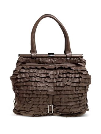 Valentino Garavani sac cabas à volants - Marron