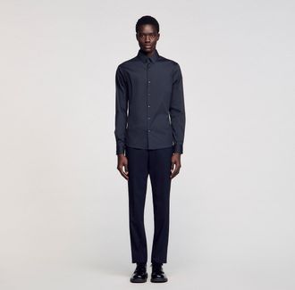 Sandro Chemise ajustée en coton stretch