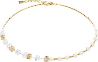 Coeur de Lion Halskette - Halskette GeoCUBE Fusion Precious Pearl Mix - Gr. unisize - in Weiß - für Damen