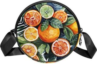 Generic Sac &agrave; bandouli&egrave;re Circle pour femme, petit sac &agrave; bandouli&egrave;re orange avec fermeture &eacute;clair, bretelles r&eacute;glables, sac &agrave; main rond d&eacute;contract&eacute; pour femme