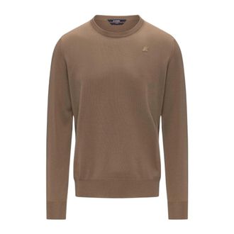 K-Way Brauner Merinowoll-Rundhalsausschnitt-Pullover - - Knitwear - Herren - Braun - M