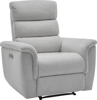 Vente-Unique Vente-unique - Fauteuil relax électrique en tissu gris clair cartasia