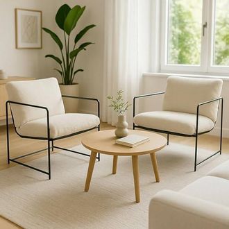 Dmora Sessel Poplar Beige Armlehnen Belastung 120 kg