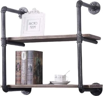 Generic Regal f&uuml;r Sammlerst&uuml;cke Retro Industrial B&uuml;cherregal Rohr Schwebende Regale Rustikale Wandmontage B&uuml;cherregale Schwebendes Holzregal Wandregale Zuhaus