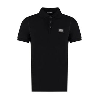 Dolce & Gabbana Logo Plakette Polohemd - - Tops - Herren - Schwarzk - L