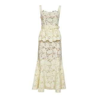 Self Portrait Peplum-Abendkleid - - Dresses - Damen - Gelb - 2XS