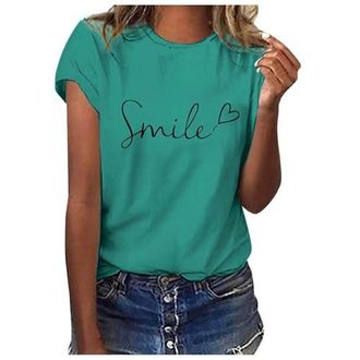 Generic T-shirt pour femme, t-shirt d&eacute;t&eacute; basique &agrave; manches courtes, d&eacute;contract&eacute;, t-shirt de sport, t-shirt de sport, t-shirt de sport, v&ecirc;tements pour adolesce
