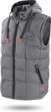 Normani OUTDOOR SPORTS Wattierte Steppweste Bodywarmer - 100% Winddichte Outdoor Weste mit Lederpatch, Kapuze und Stehkragen