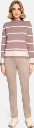 Betty Barclay Strickpullover BETTY BARCLAY Damen mit Stehkragen, Damen, Gr. 36, braun (patch taupe, beige), Strick, Obermaterial: 55% Viskose, 30% Polyester, 15% Po
