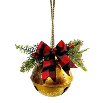 Generico Gigante Jingle Bells - Gro&szlig;e Dekoration mit hohlen Weihnachtsglocken, mit Metallglocken, verziert | f&uuml;r Winterurlaub im Freien, Garten, Party, Winterv