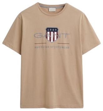 GANT Reg Archive Shield SS T-Shirt, Sable Sec, M Hommes