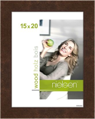 Nielsen Design Bilderrahmen, 15 x 20 cm, Holz, Palisander, Fotorahmen zum Auftstellen und Aufhängen im Hoch- & Querformat, Echtglas, Essential
